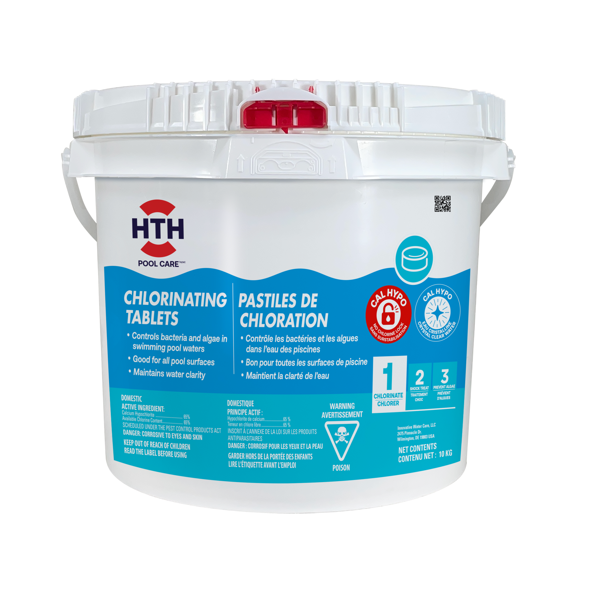 Chlore en pastille HTH 10 kg - Piscines Bel-Eau