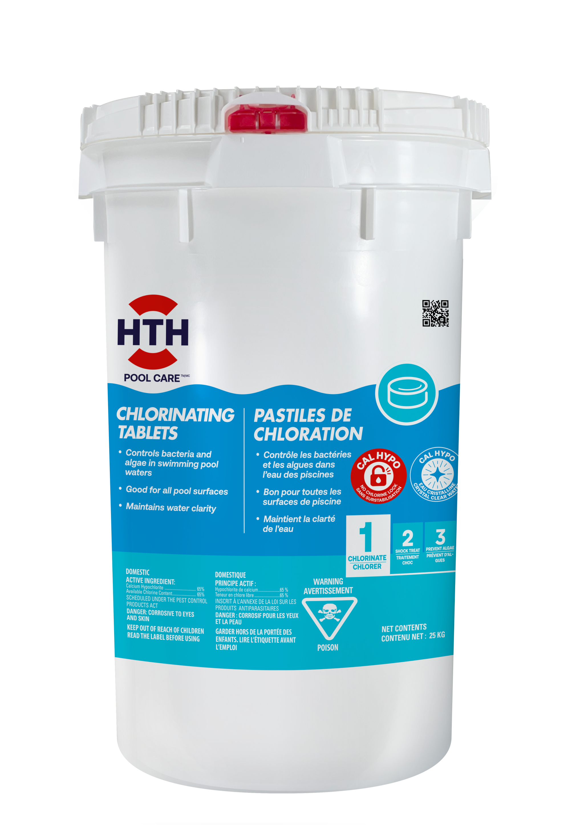 Chlore en pastille HTH 25 kg - Piscines Bel-Eau
